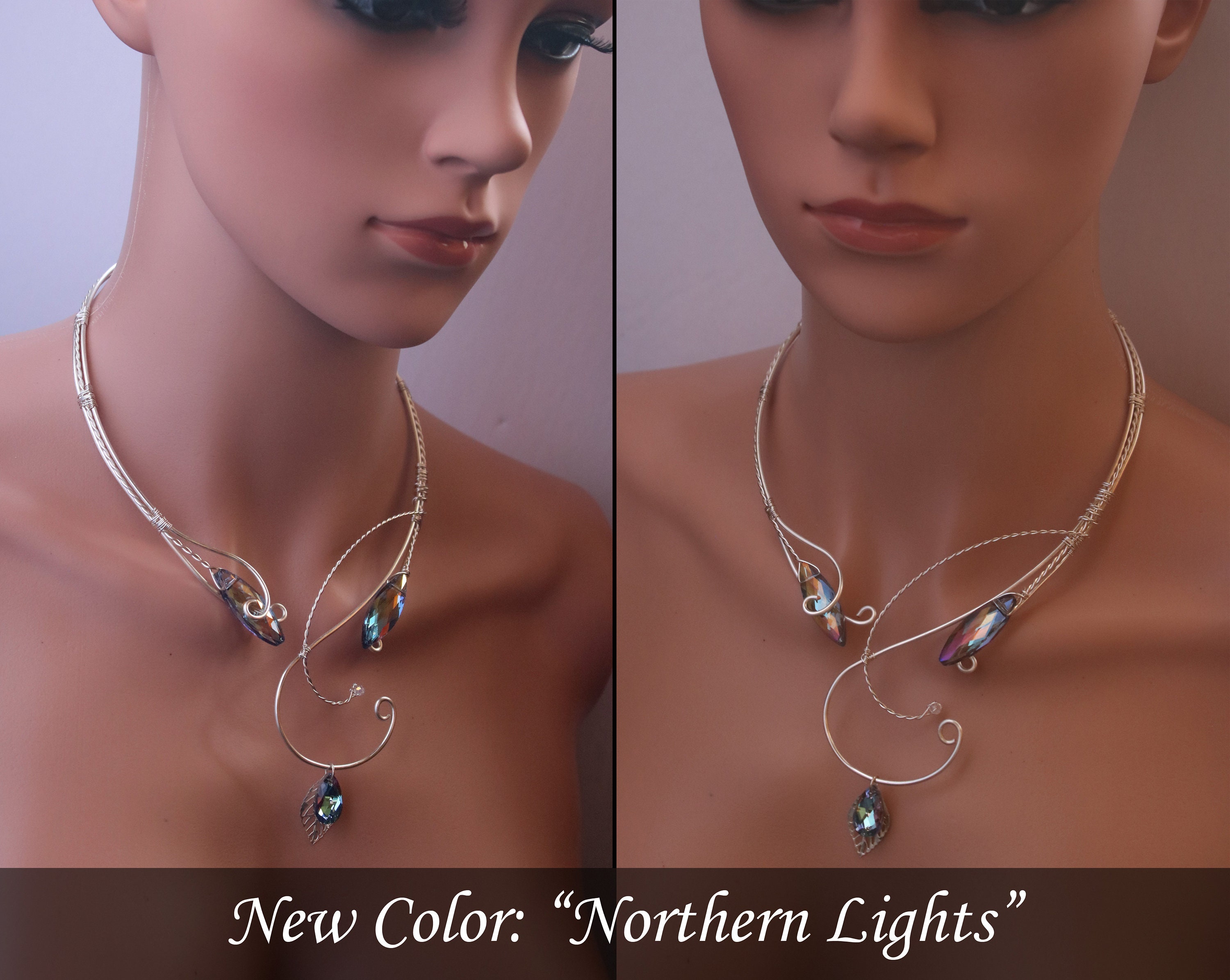 Elven Necklace , Torc , Renaissance Torque Necklace , Silver Elvish ...