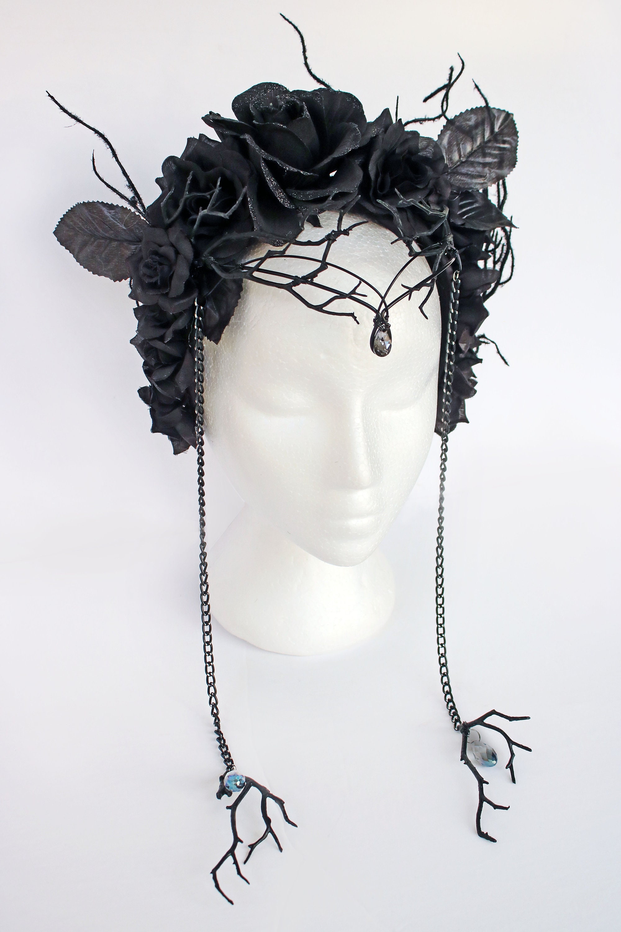 Dark Fairy Headpiece, Dark Fairy Crown, Festival Headpiece, Costume ...