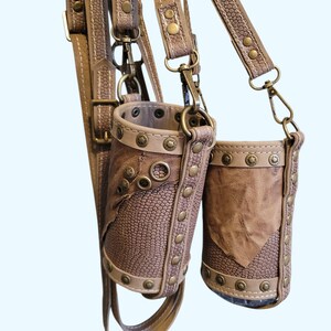 Leather Water Bottle Holder, Dystopian Water Bottle Carrier, Post ...
