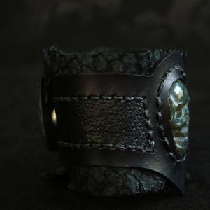 SKULL CUFF BRACELET , Post Apocalyptic Leather Skull Bracelet ...