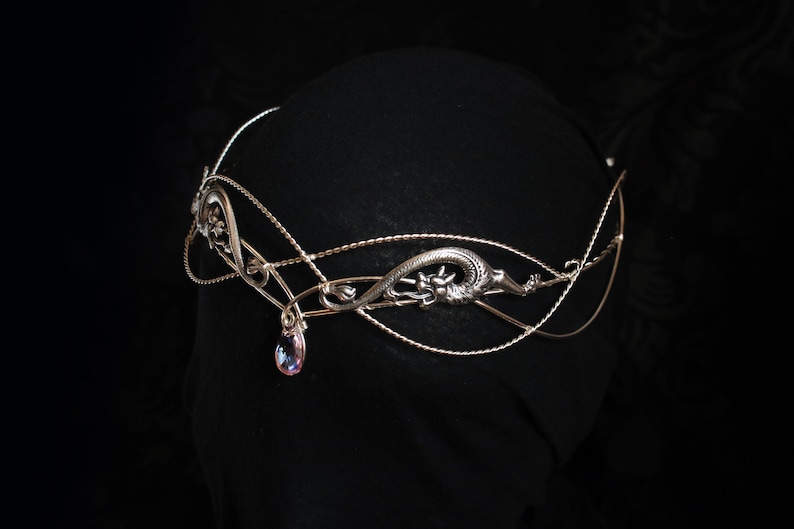 Silver Dragon Crown Elvish Circlet Renaissance Headpiece - Etsy