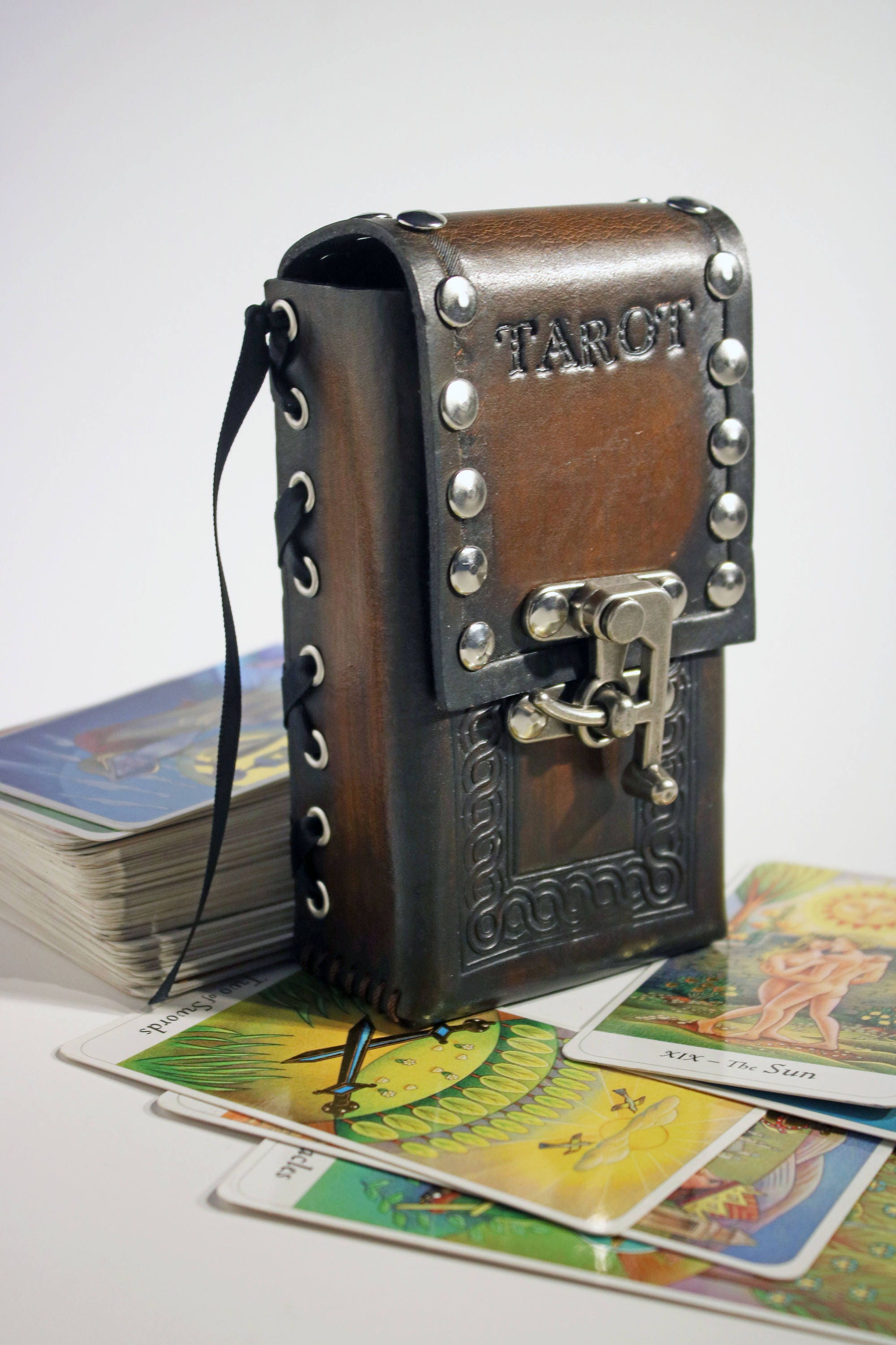 Leather TAROT BOX , Tarot Bag, Tarot Card Box , Custom Tarot Case ...