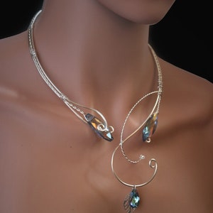 Elven Necklace , Torc , Renaissance Torque Necklace , Silver Elvish ...