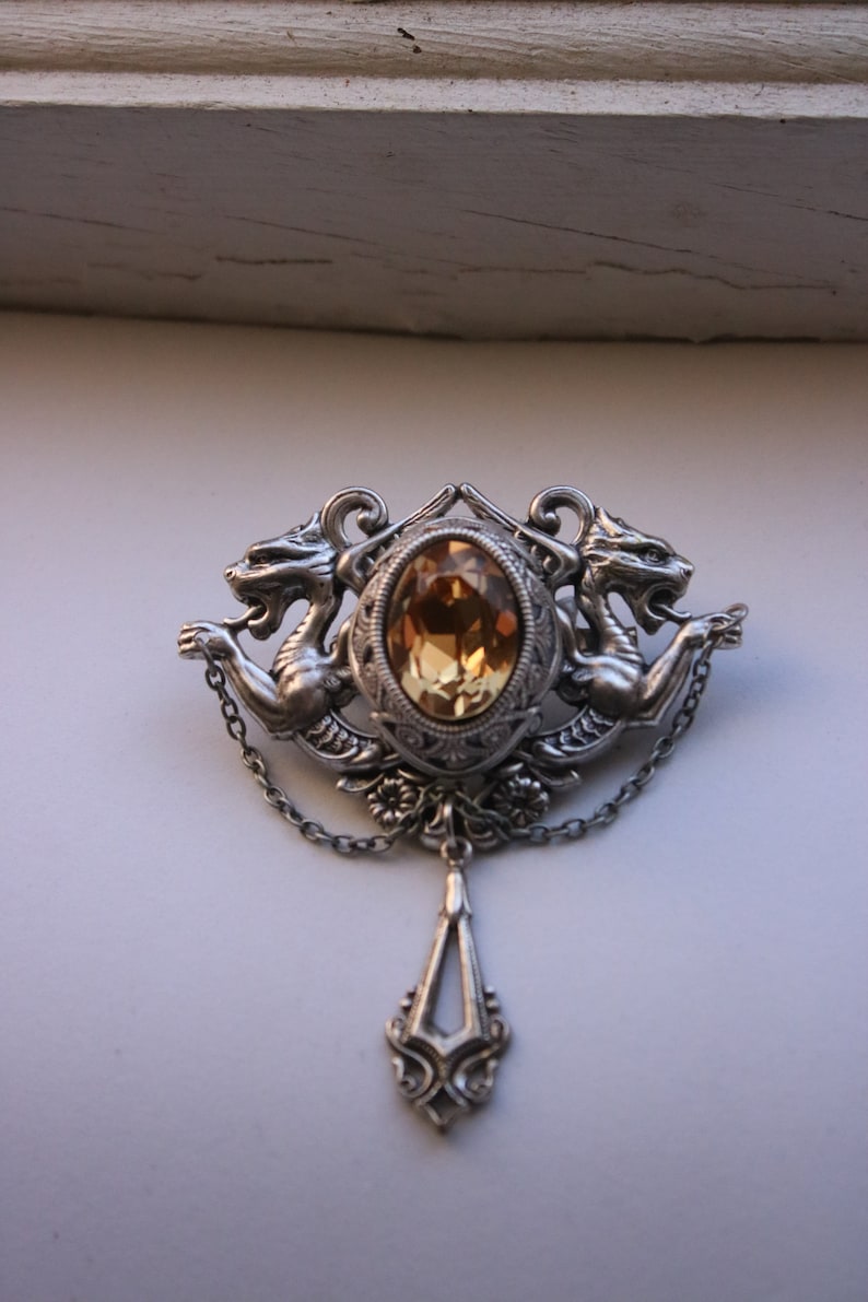 Dragon Pin Dragon Brooch Cloak Pin Medieval Scarf Pin | Etsy