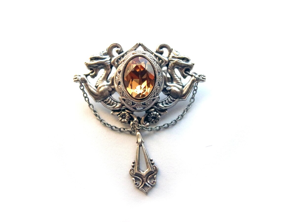 Dragon Pin Dragon Brooch Cloak Pin Medieval Scarf Pin - Etsy