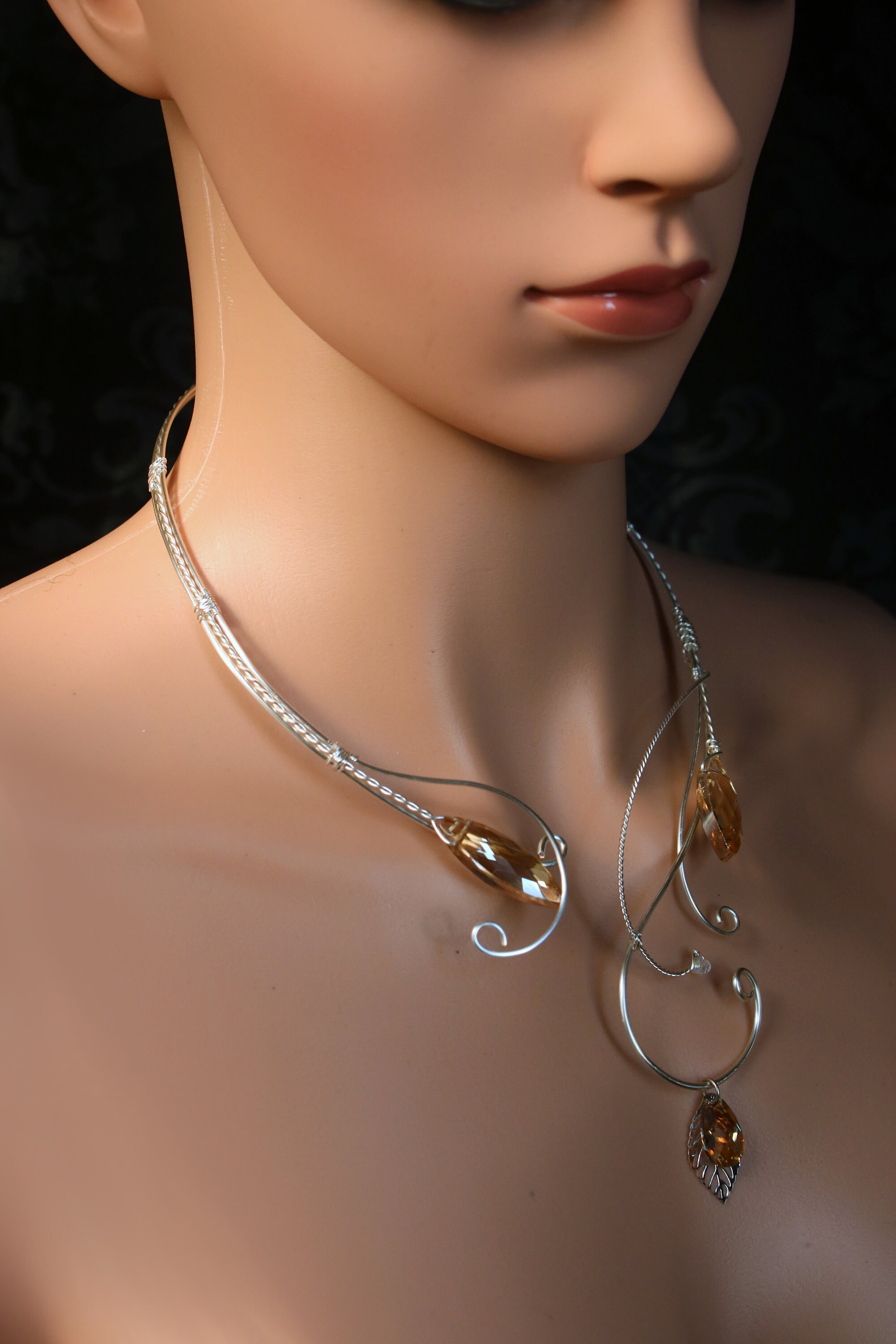 Elven Necklace Silver Torc Torc Necklace Elven Necklace | Etsy Canada