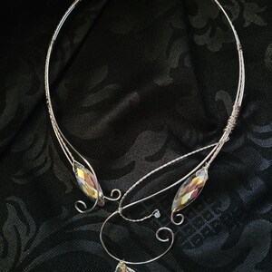 Crystal Torc Necklace, Elven Torque Necklace With Golden Crystals ...