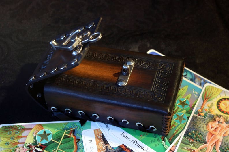 Leather TAROT BOX , Tarot Bag, Tarot Card Box , Custom Tarot Case ...