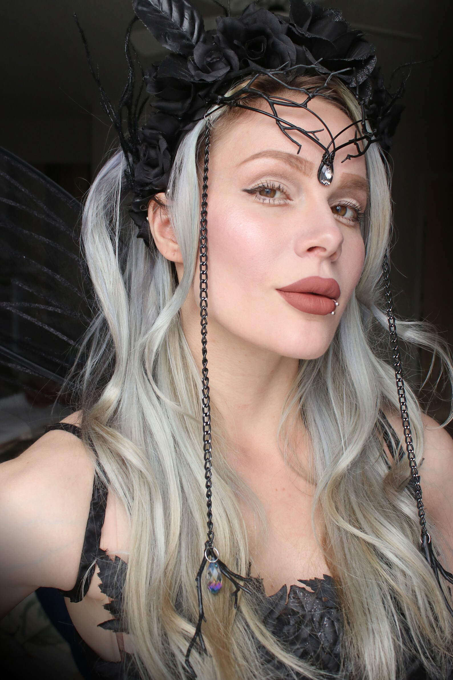 Dark Fairy Headpiece, Dark Fairy Crown, Festival Headpiece, Costume ...