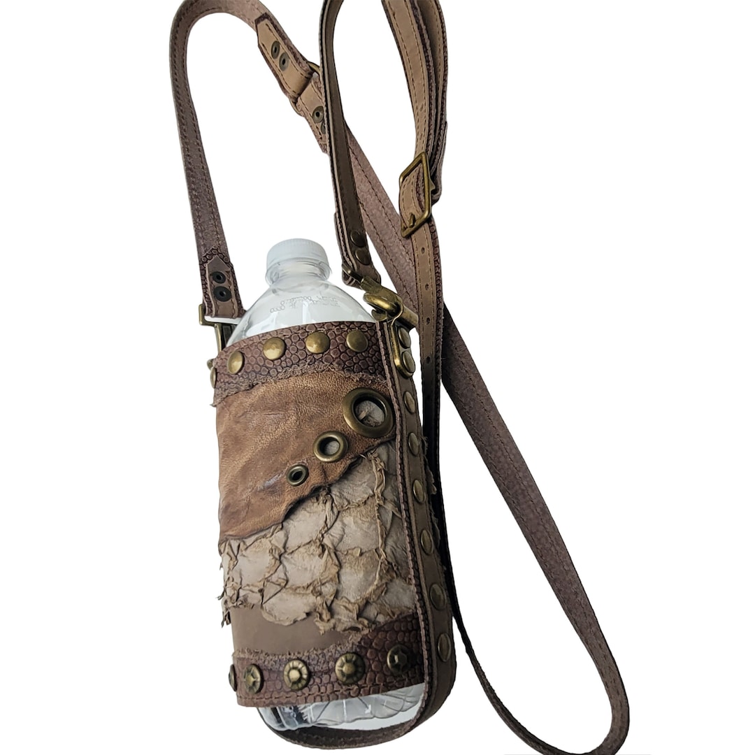 Leather Water Bottle Holder, Dystopian Water Bottle Carrier, Post ...