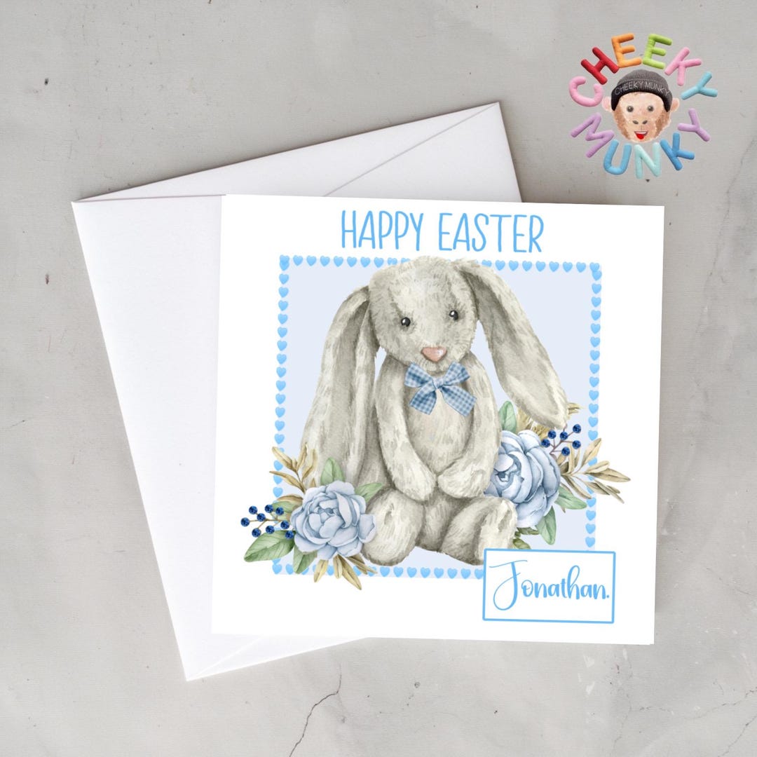 Personalised Easter Bunny Card - Etsy
