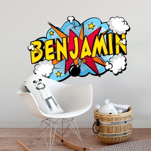 Personalised Comic Wall Art Decal - Etsy