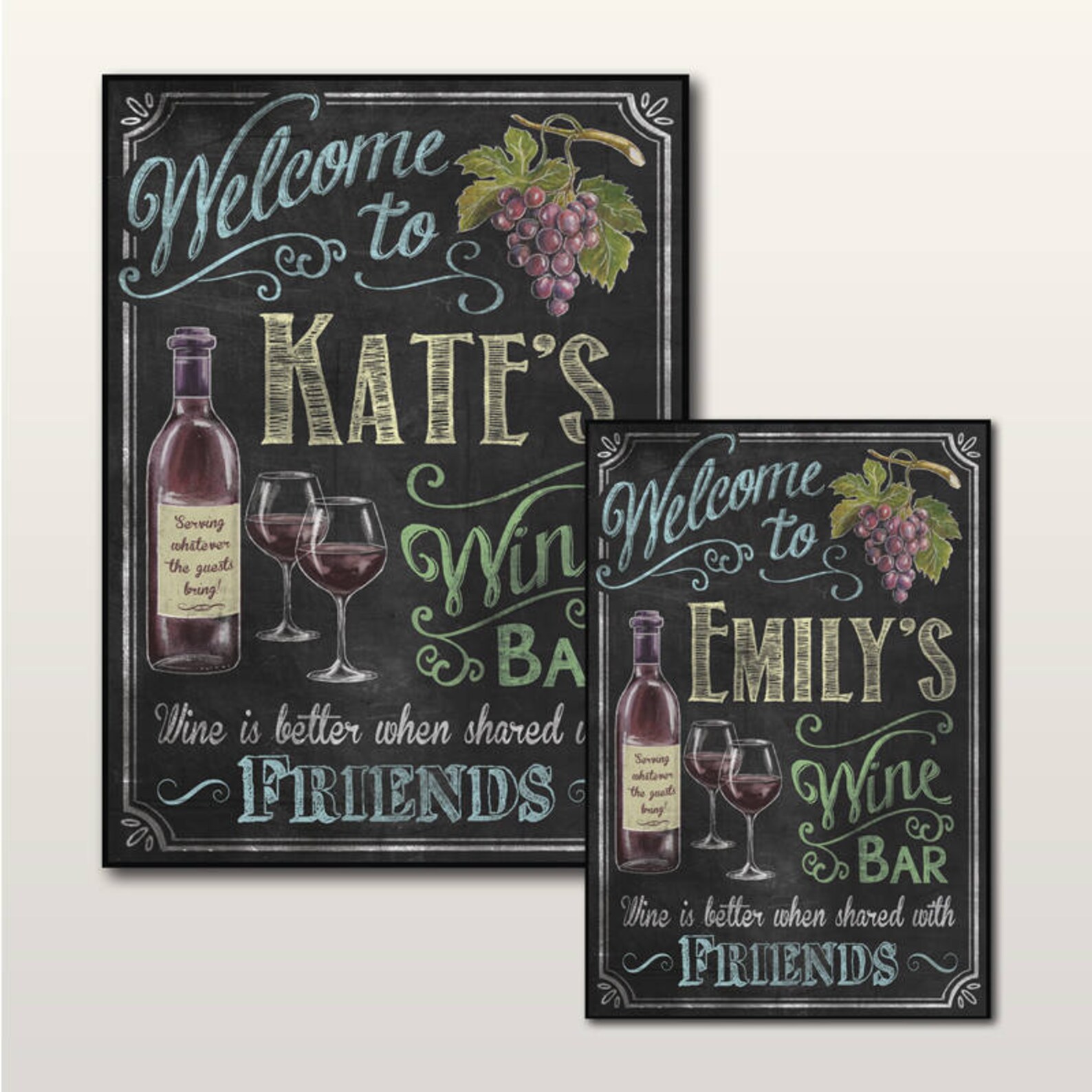 Personalised Wine Bar Signs - Etsy