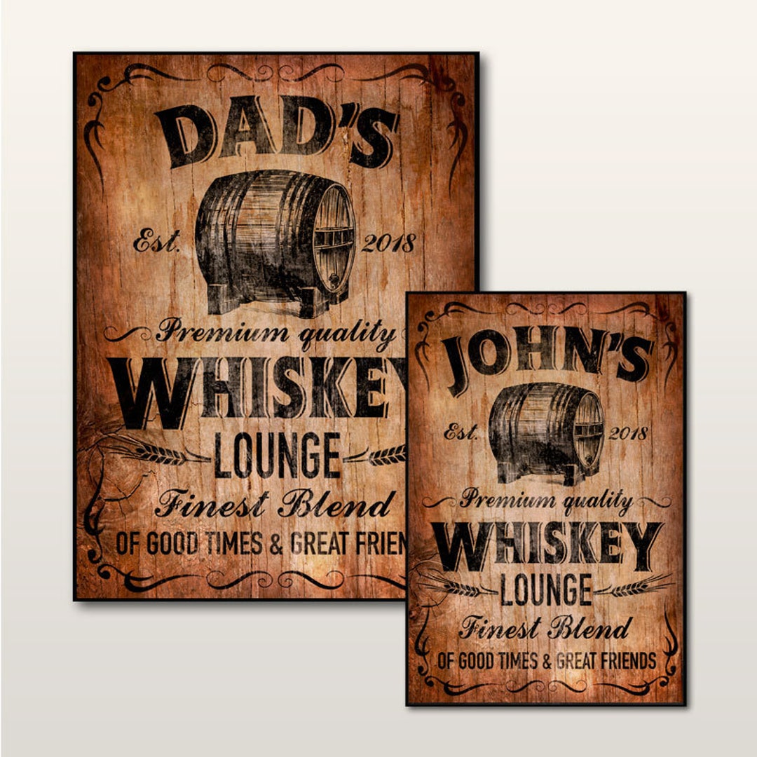 Personalised Whiskey Bar Signs - Etsy