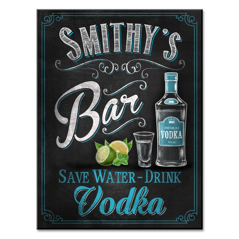Personalised Vodka Chalkboard Effect Bar Signs | Etsy
