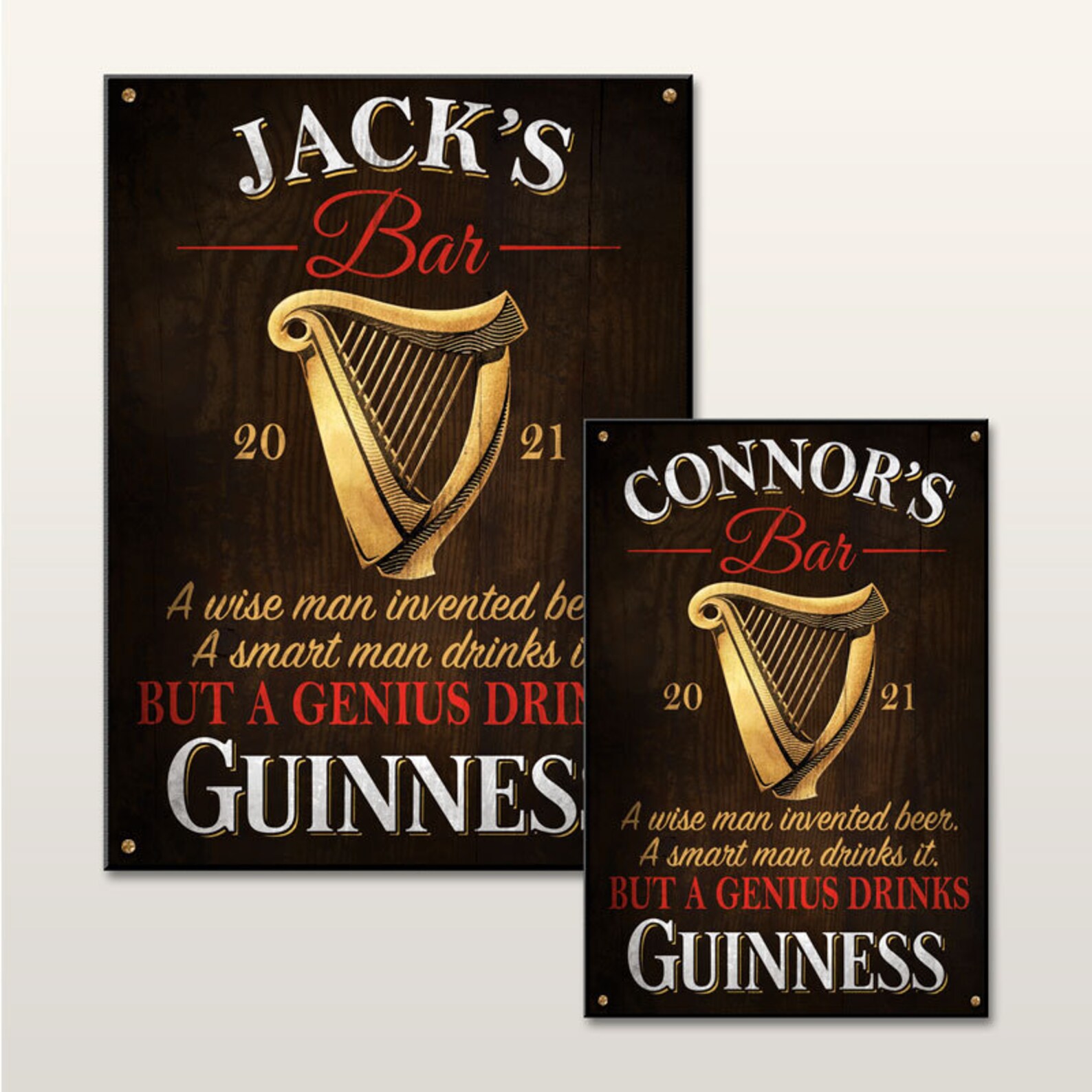 Personalised Guinness Bar Sign/Wall Plaque | Etsy