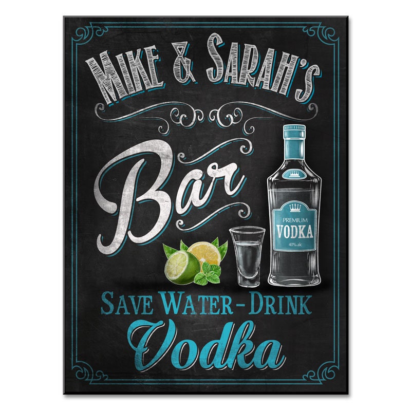 Personalised Vodka Chalkboard Effect Bar Signs - Etsy