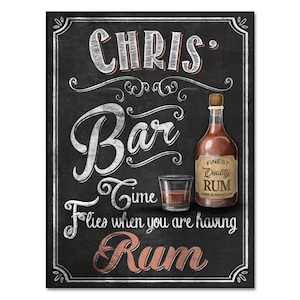 Personalised Rum Chalkboard Effect Bar Signs - Etsy UK