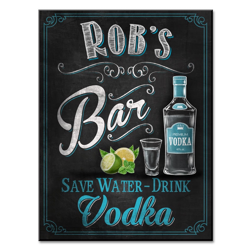 Personalised Vodka Chalkboard Effect Bar Signs - Etsy