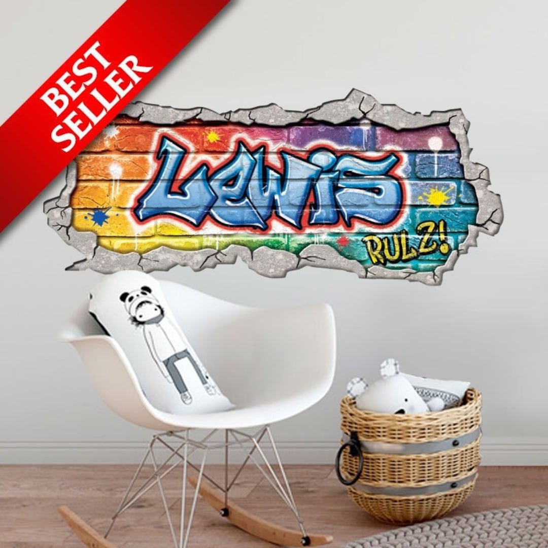 Personalised Graffiti Wall Art Decal - Etsy