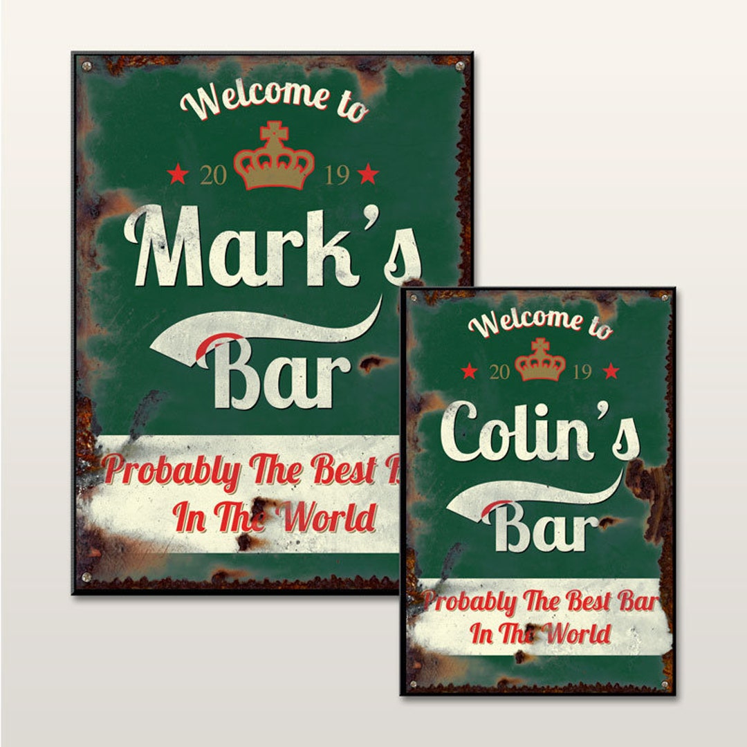 Personalised Bar Signs - Etsy