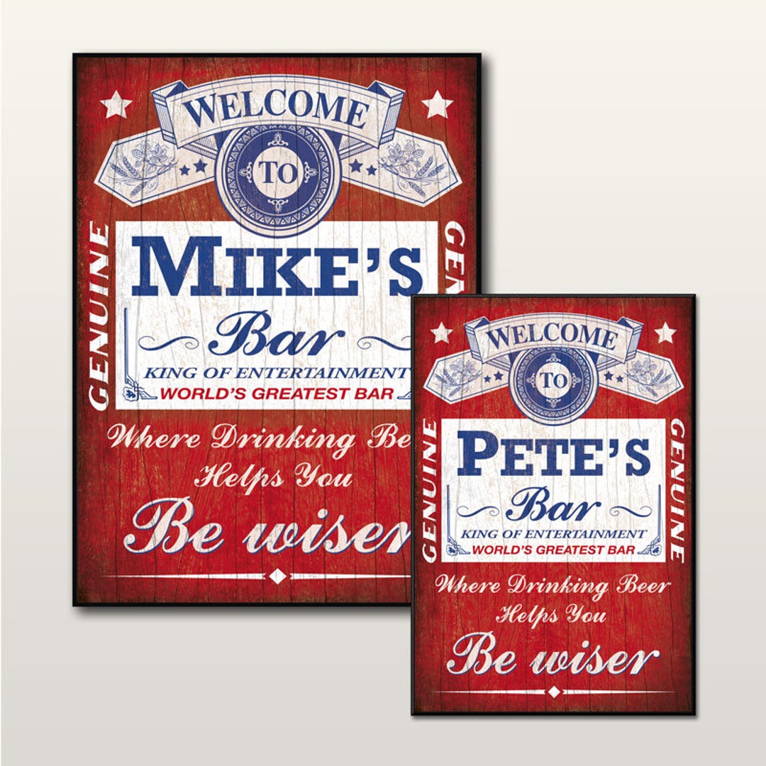 Personalised Bar Signs - Etsy