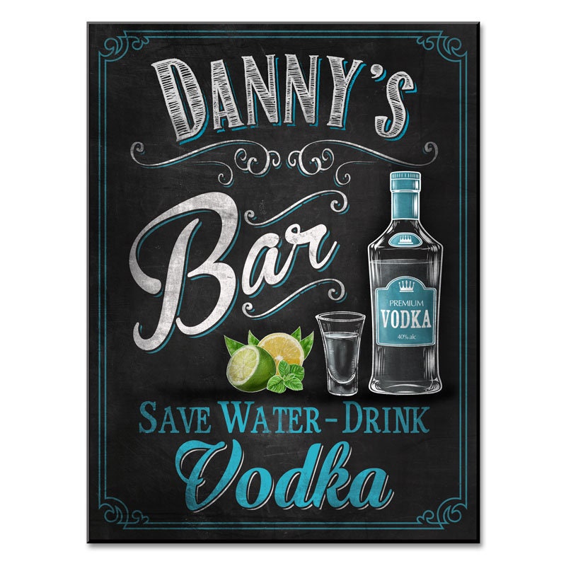 Personalised Vodka Chalkboard Effect Bar Signs - Etsy