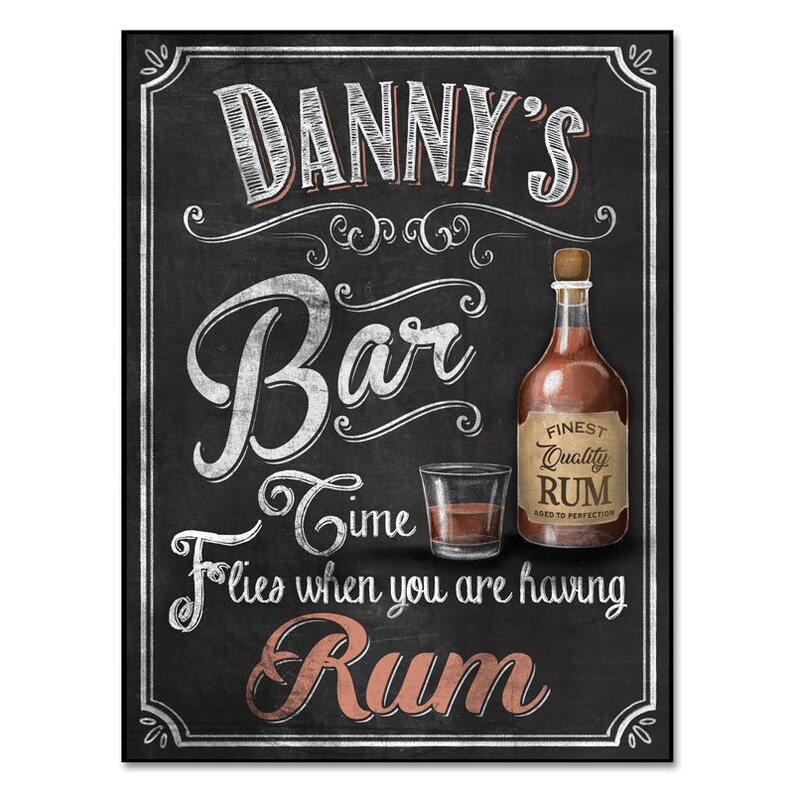Personalised Rum Chalkboard Effect Bar Signs | Etsy