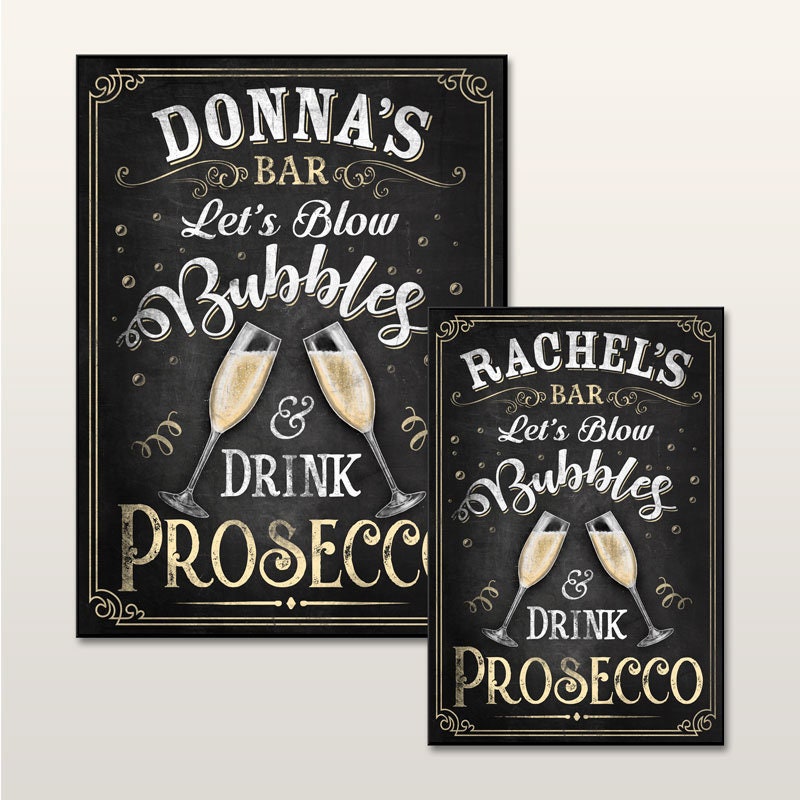 Personalised Prosecco Bar Sign/wall Plaque | Etsy
