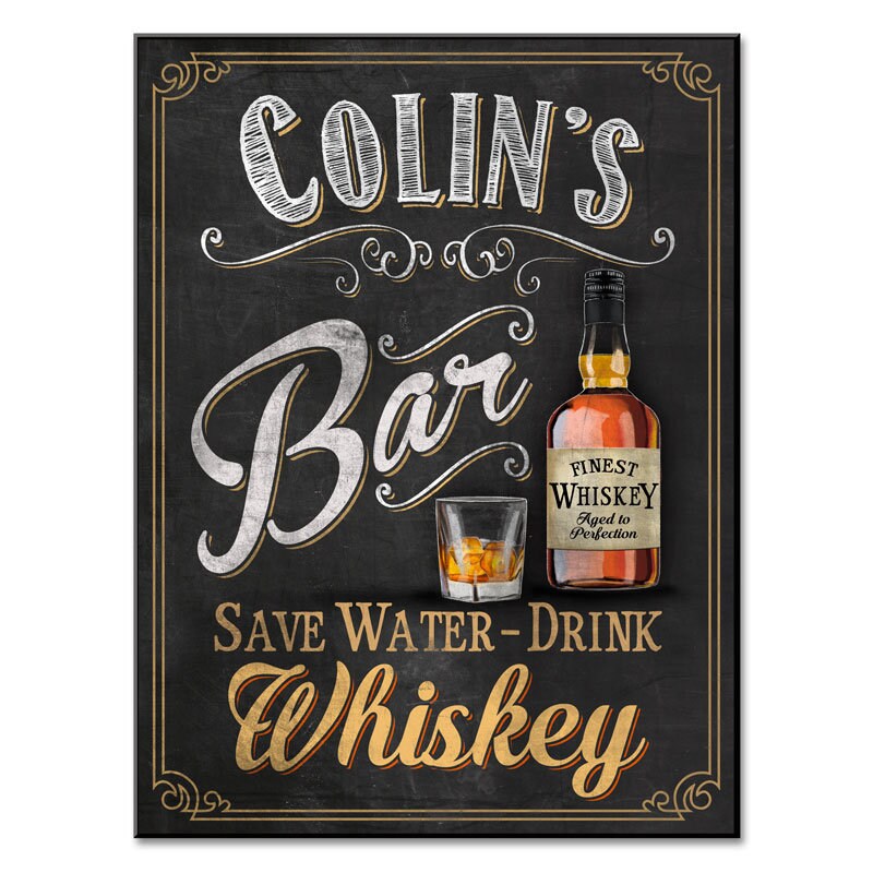Personalised Whiskey Chalkboard Effect Bar Signs - Etsy
