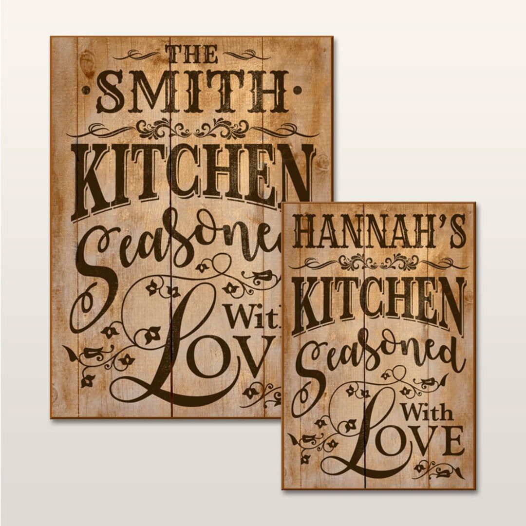 Personalised Rustic Oak Effect Kitchen Sign - Etsy UK