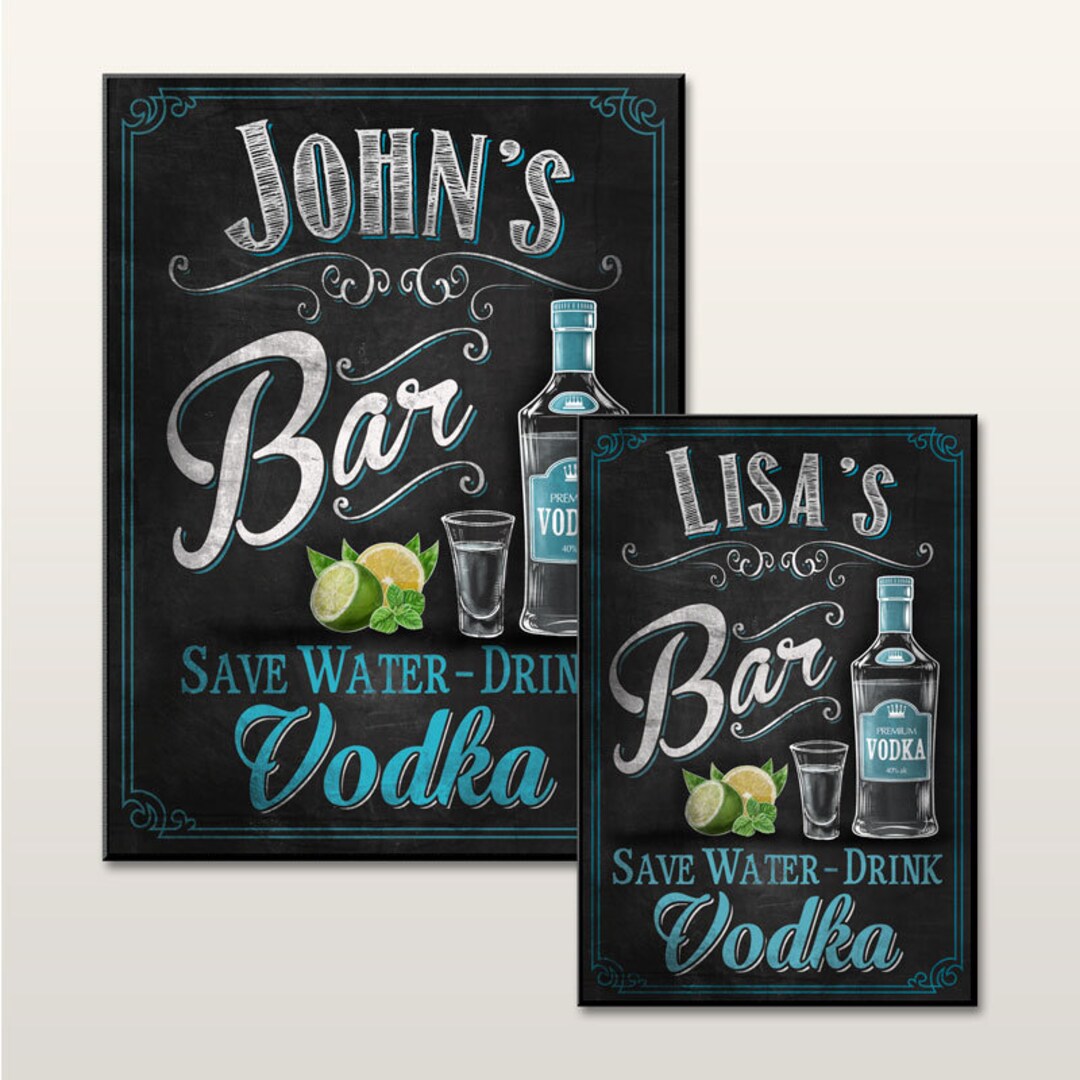Personalised Vodka Chalkboard Effect Bar Signs - Etsy