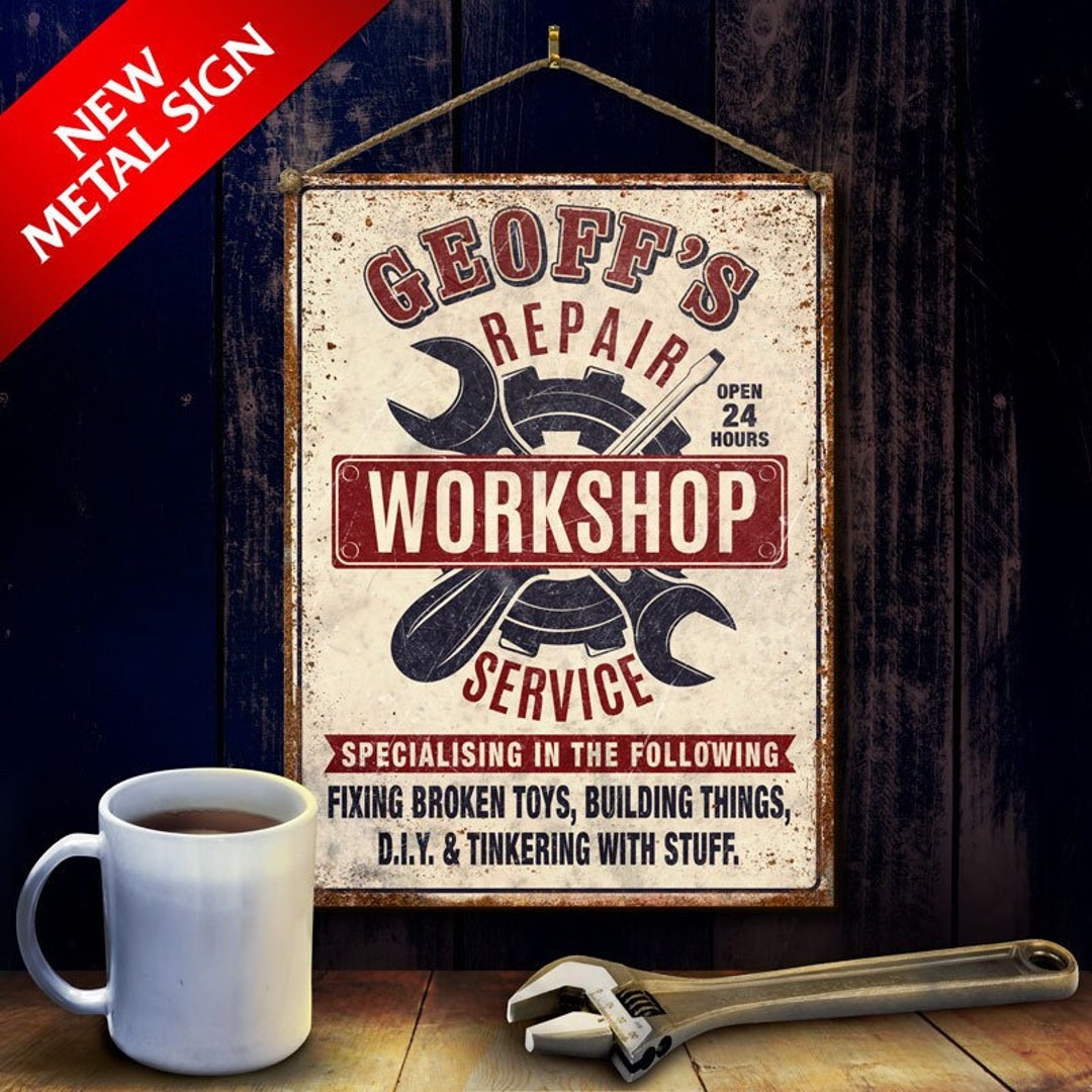 Personalised Metal Shed & Garage Workshop Sign/wall Plaque - Etsy