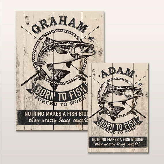 Personalised Born to Fish Sign/plaque | Etsy