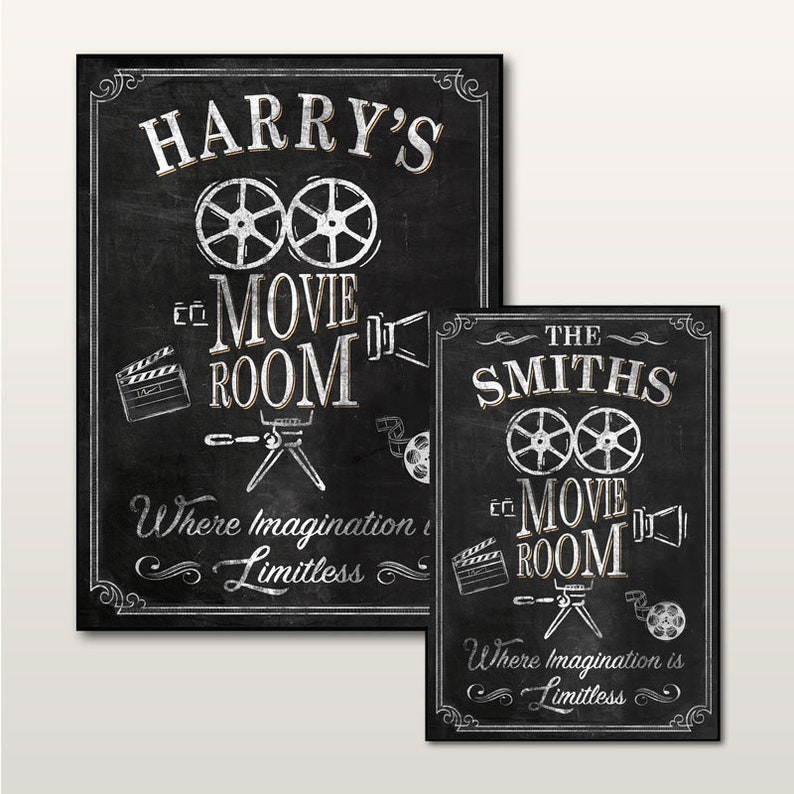Personalised Home Cinema/movie Room Signs - Etsy