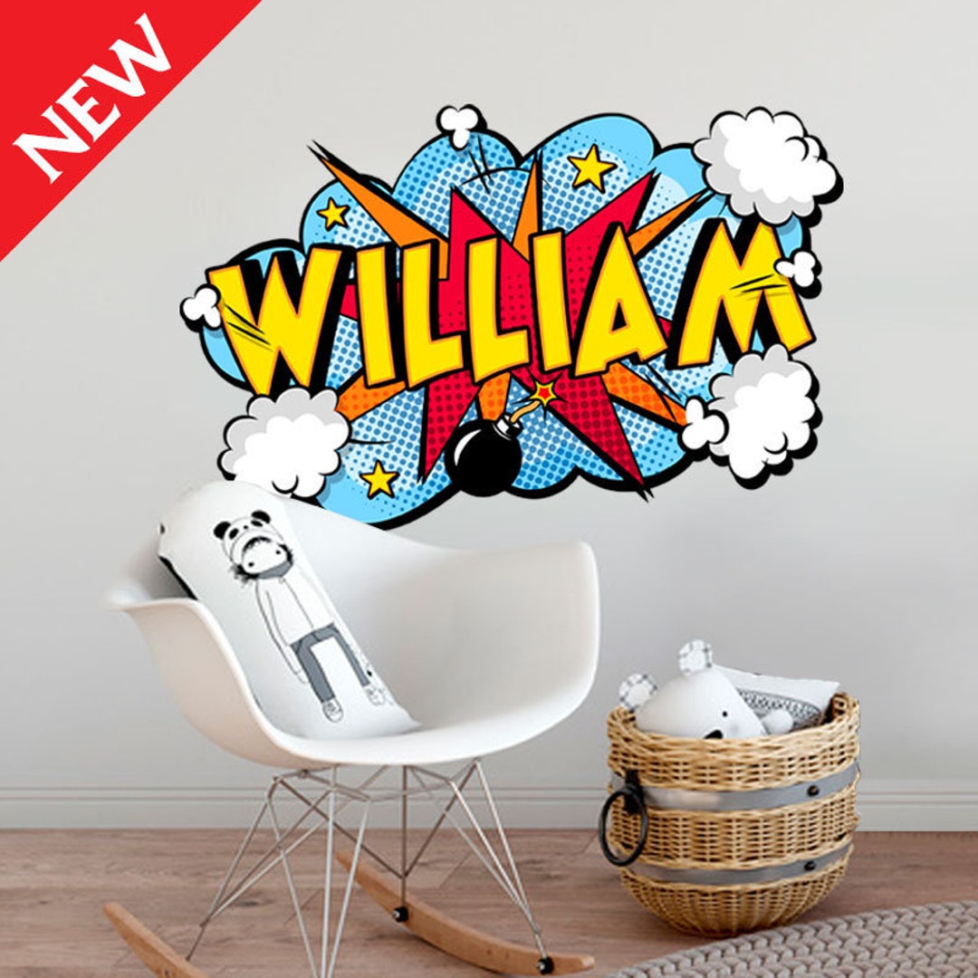 Personalised Comic Wall Art Decal - Etsy