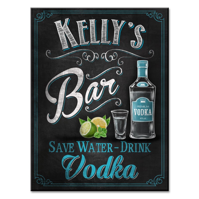 Personalised Vodka Chalkboard Effect Bar Signs - Etsy