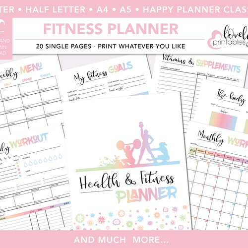 Printable Health and Fitness Planner - Etsy