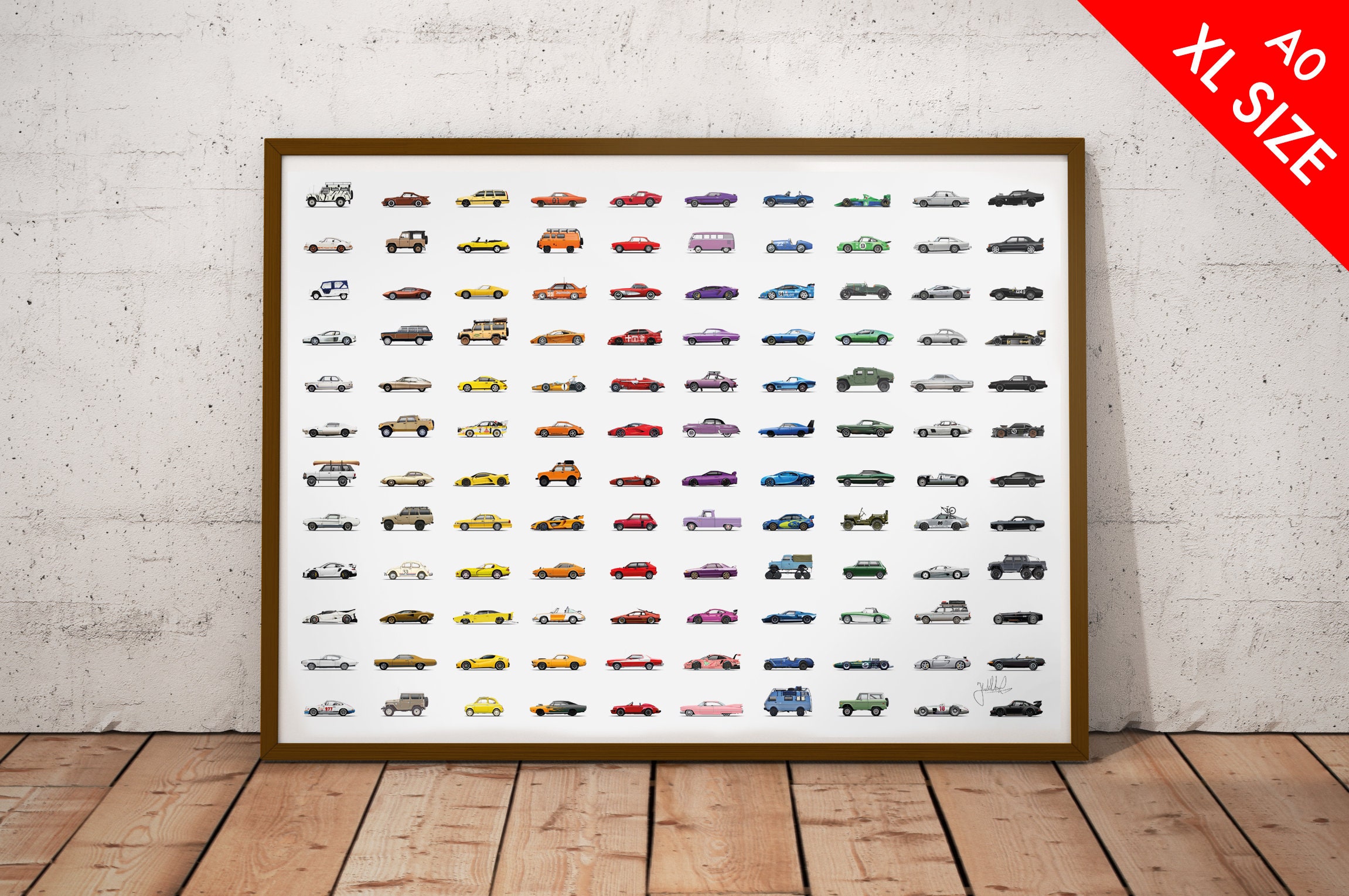 NEW!! Ultimate XL Car Classics Rainbow Poster Print - Ultimate Art ...
