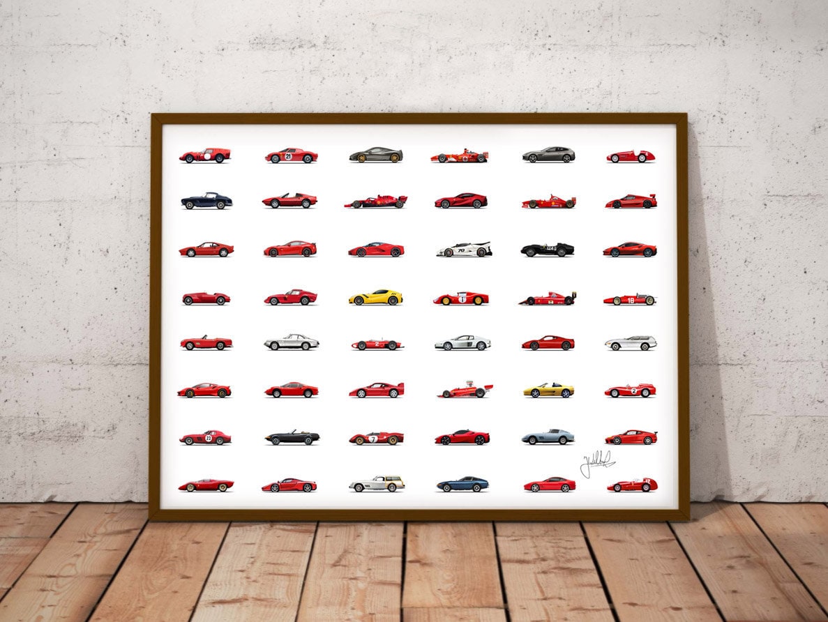 Ultimate Ferrari Poster Print - Complete Car Collection of the Most ...