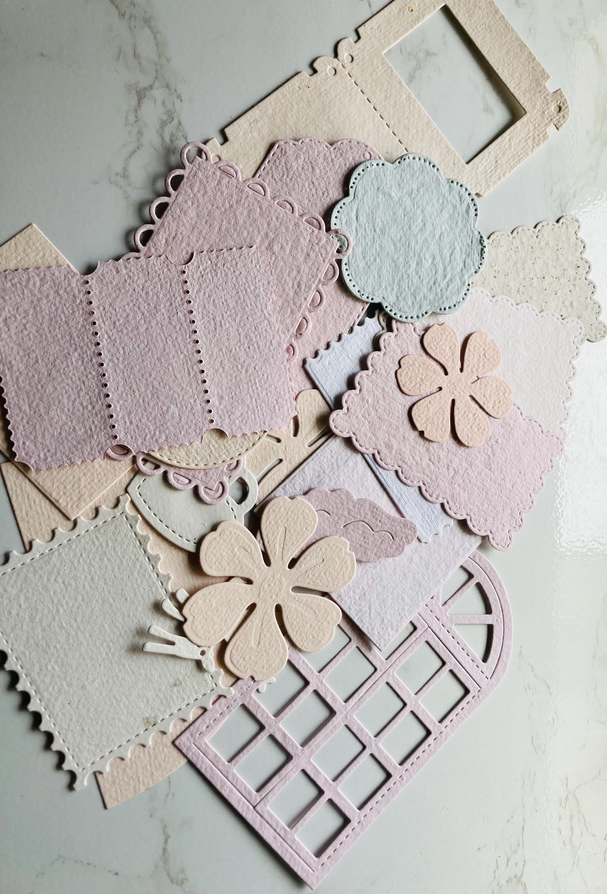 25 Die Cuts Pack Handmade Papers - Handmade Paper Craft Paper - - Etsy