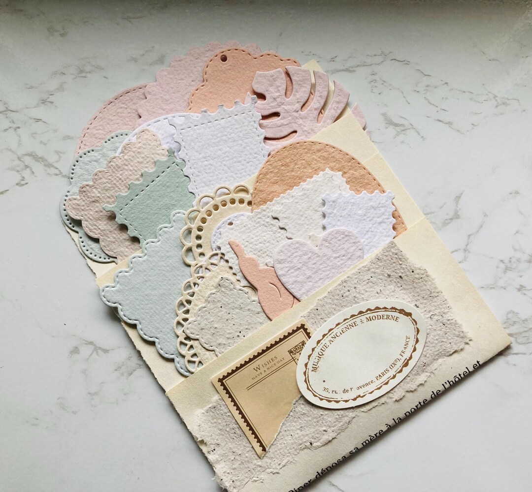 20 Die Cuts Pack Handmade Papers - Handmade Paper Craft Paper - - Etsy