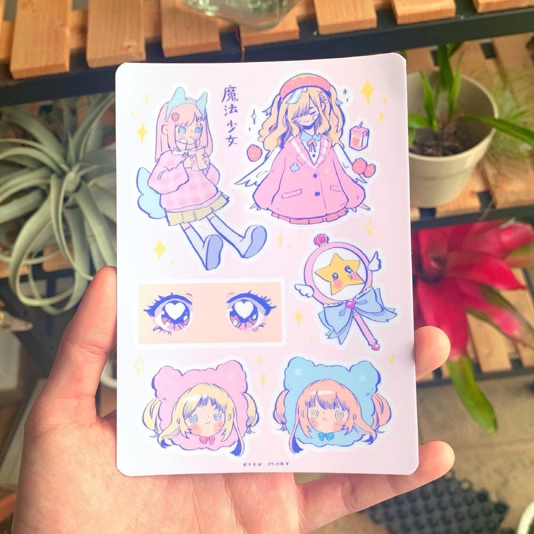 Magical Girl Sticker Sheet Vinyl Matte Waterproof Laptop Planner ...