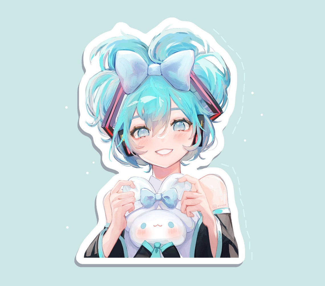 Cute Miku Matte Vinyl Sticker - Etsy
