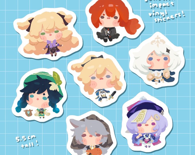 Genshin Impact Laptop Sticker Pack of 7 vinyl Waterproof Laptop Sticker ...