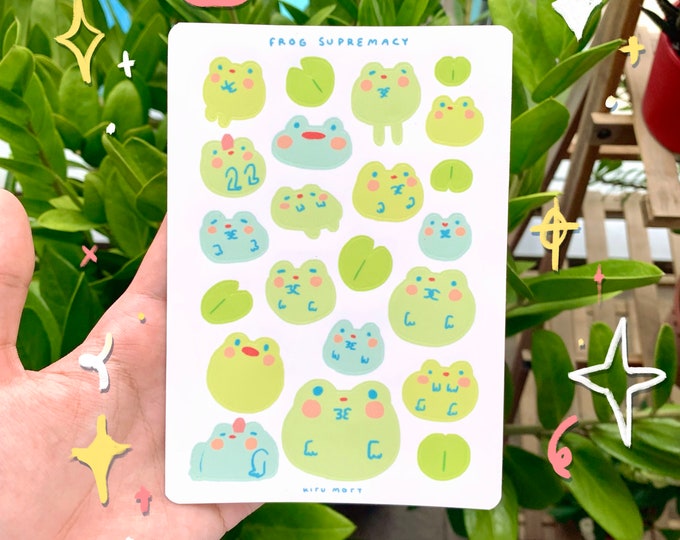 Frog Supremacy Sticker Sheet Vinyl A6 Weatherproof Waterproof - Etsy