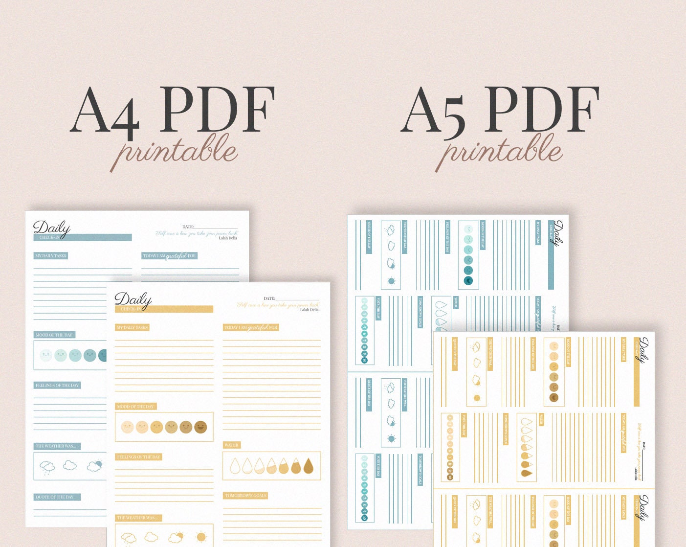 Daily Check-in Instant Download Printable PDF - Fillable Reflection ...
