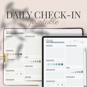 Daily Check-in Instant Download Printable PDF - Fillable Reflection ...