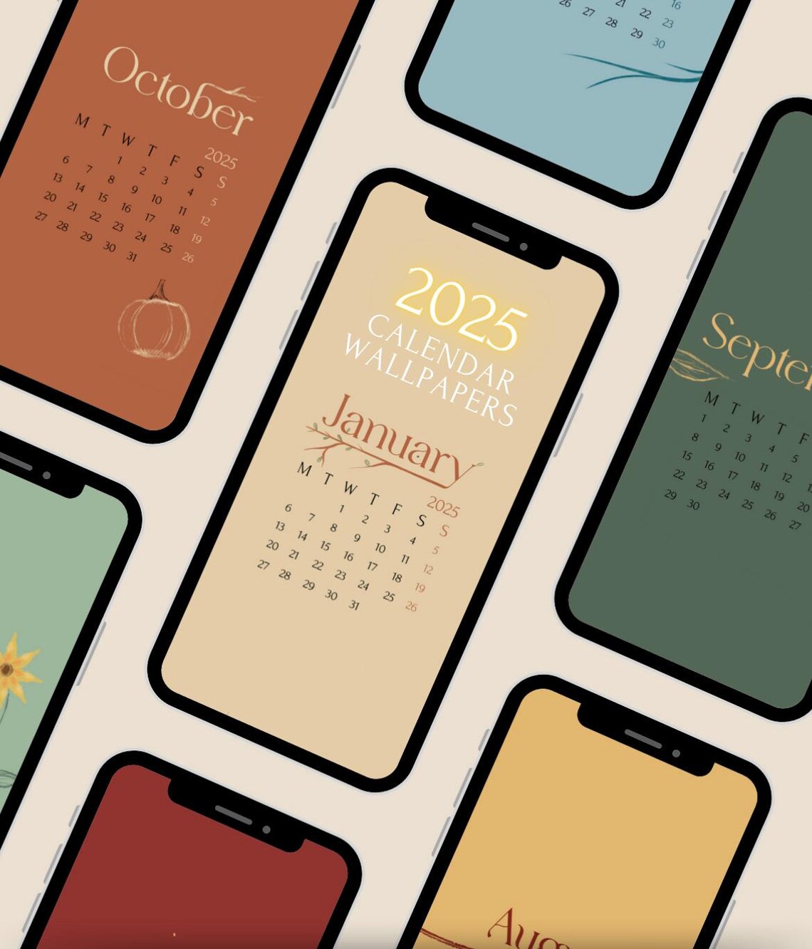 4K 12 Calendar 2025 Wallpapers Smartphone and iPad / Digital Calendar ...