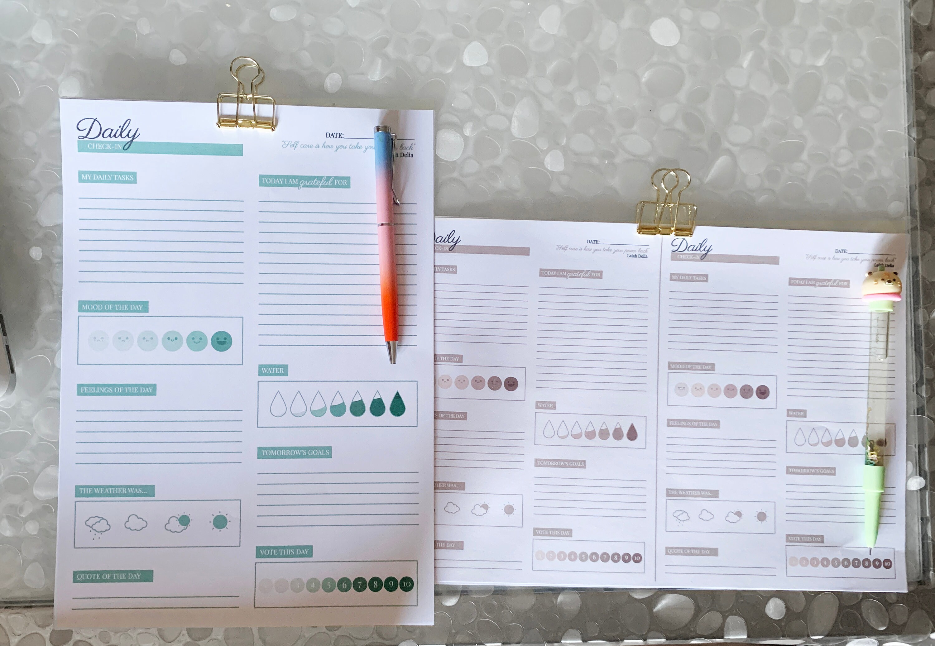 Daily Check-in Instant Download Printable PDF Fillable Reflection ...